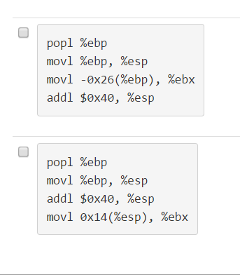 Solved Consider the following assembly code fragment: pushl | Chegg.com