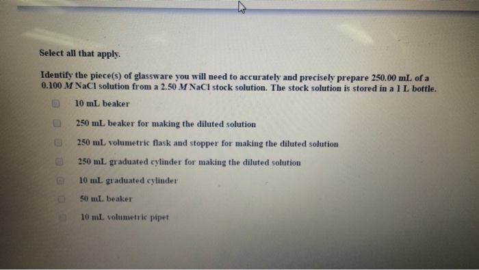 Solved Identify the piece(s) of glassware you will need to | Chegg.com