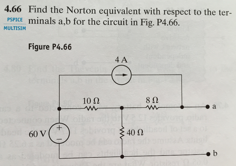 Solved: 4.66 Find The Norton Equivalent With Respect To Th... | Chegg.com