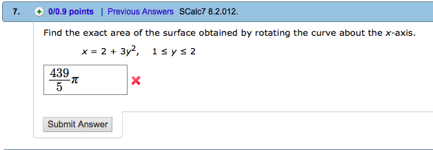 Solved: Find The Exact Area Of The Surface Obtained By Rot... | Chegg.com Solved: Find The Exact Area Of The Surface Obtained By Rot... | Chegg.com
