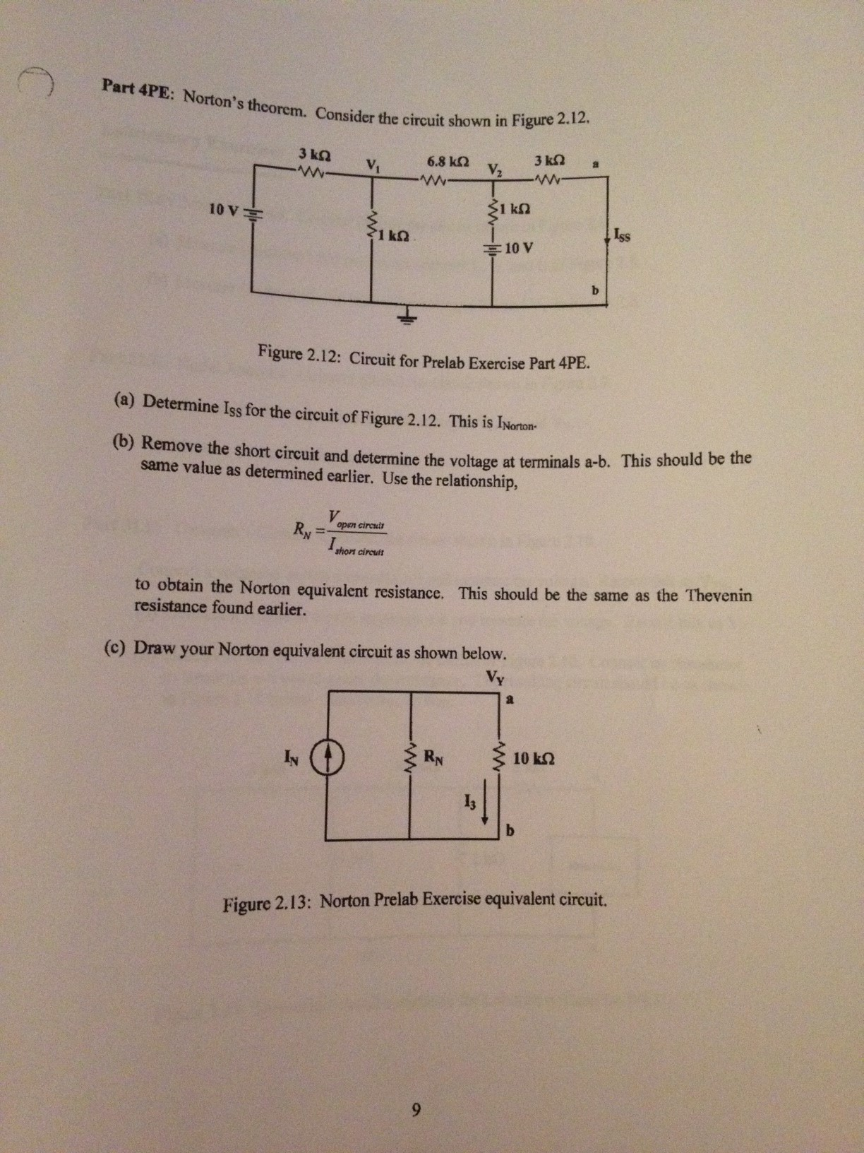 Solved: Norton's Theorem. Consider The Circuit Shown In Fi... | Chegg.com