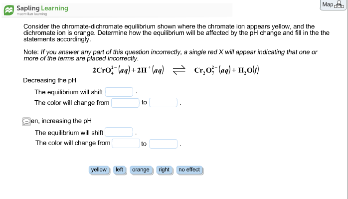 Solved: Map Sapling Learning Consider The Chromate-dichrom... | Chegg.com Solved: Map Sapling Learning Consider The Chromate-dichrom... | Chegg.com
