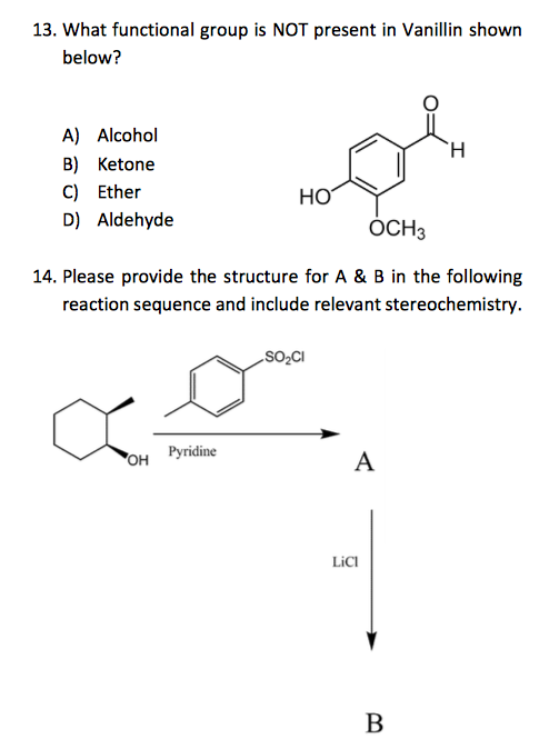 Solved: 13. What Functional Group Is NOT Present In Vanill... | Chegg.com