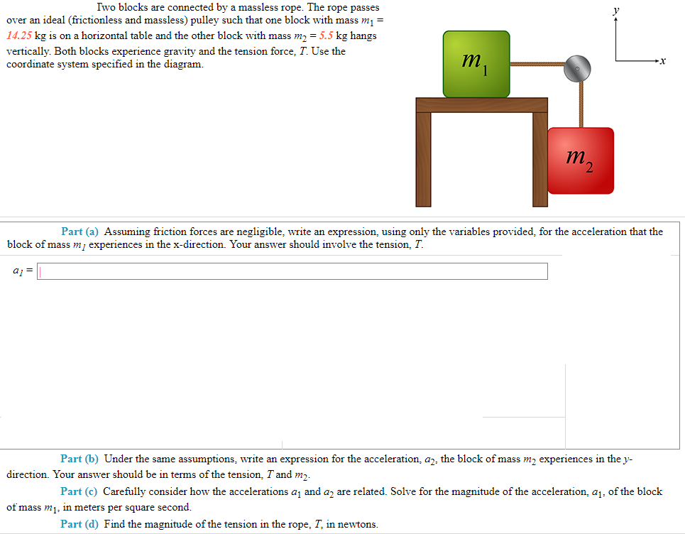Solved: Two Blocks Are Connected By A Massless Rope. The R... | Chegg.com