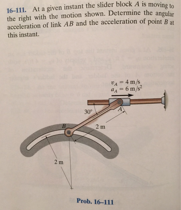 Solved: At A Given Instant The Slider Block A Is Moving To... | Chegg.com