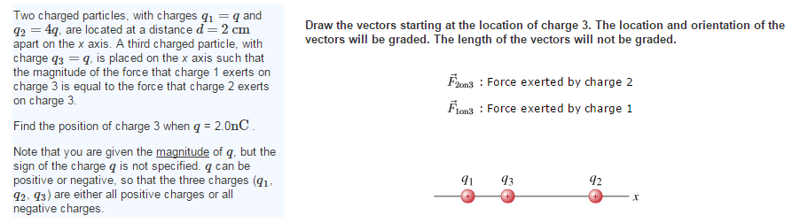 Solved: Suppose Charge 3 Is Placed In Between The Other Tw... | Chegg.com