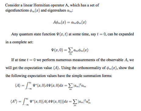 Solved Consider a linear Hermitian operator A, which has a | Chegg.com