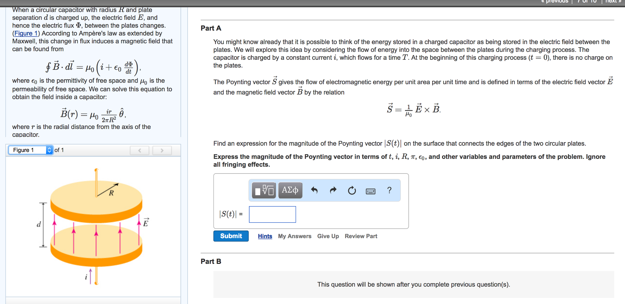 Solved: When A Circular Capacitor With Radius R And Plate ... | Chegg.com
