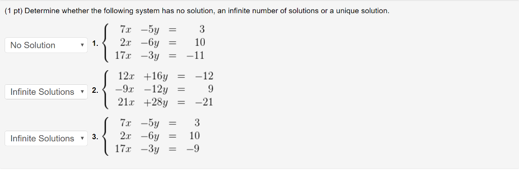 Solved: Determine Whether The Following System Has No Solu... | Chegg.com
