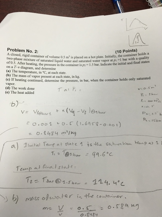 Solved: A Closed, Rigid Container Of Volume 0.5 M^3 Is Pla... | Chegg.com
