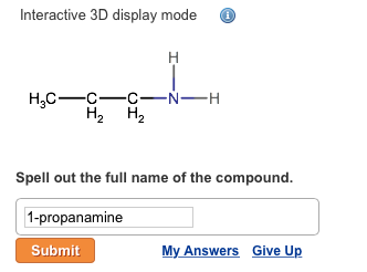Solved Interactive 3D display mode H3C H2 H2 Spell out the | Chegg.com