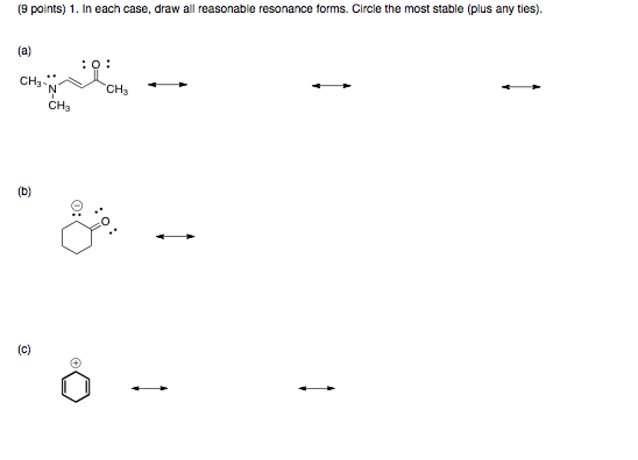 Evaluating Resonance Forms Where To Put Negative Charges