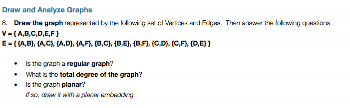Solved Draw and Analyze Graphs 8. Draw the graph represented | Chegg.com