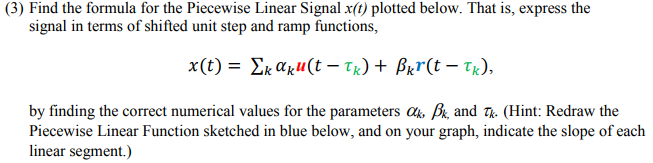 Solved (3) Find the formula for the Piecewise Linear Signal | Chegg.com