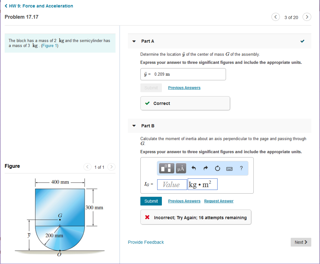 Solved HW 9: Force and Acceleration Problem 17.17 3 of 20> | Chegg.com