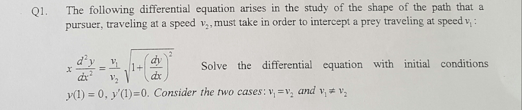 Solved The following differential equation arises in the | Chegg.com