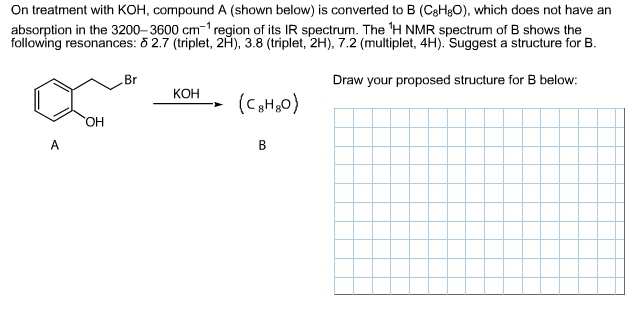 Solved On treatment will, KOH. compound A (shown below) is | Chegg.com