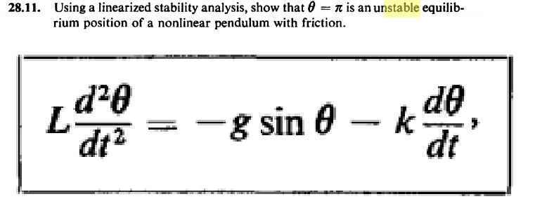 Solved Using a linearized stability analysis, show that | Chegg.com