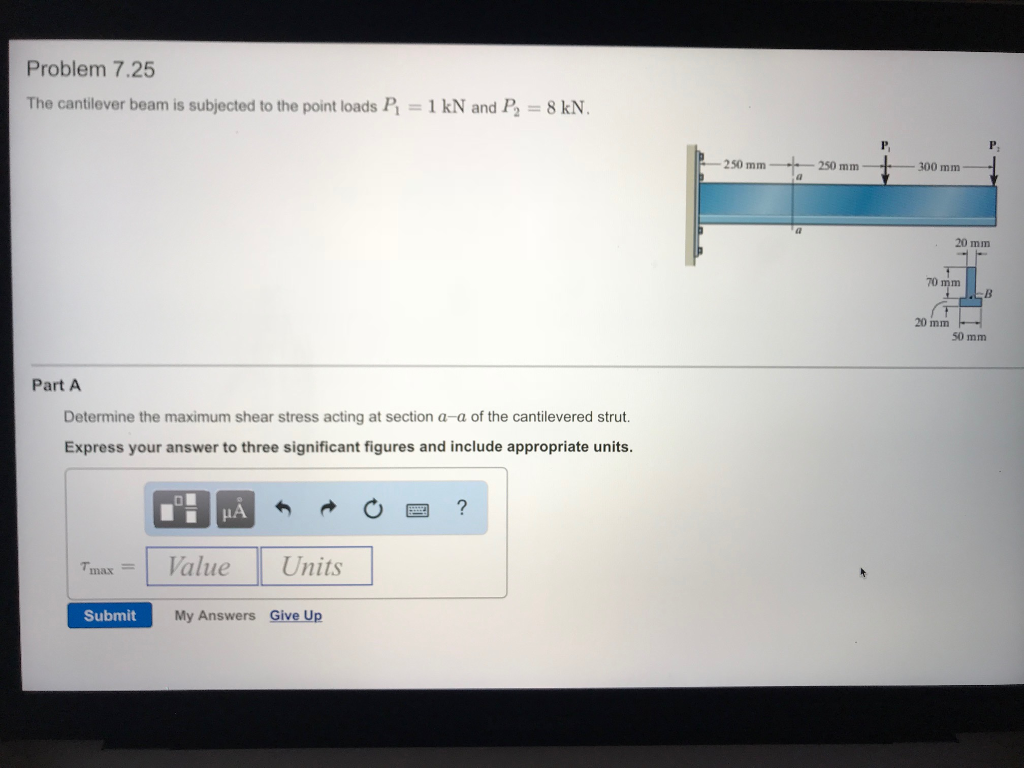 Solved Problem 7.25 The cantilever beam is subjected to the | Chegg.com