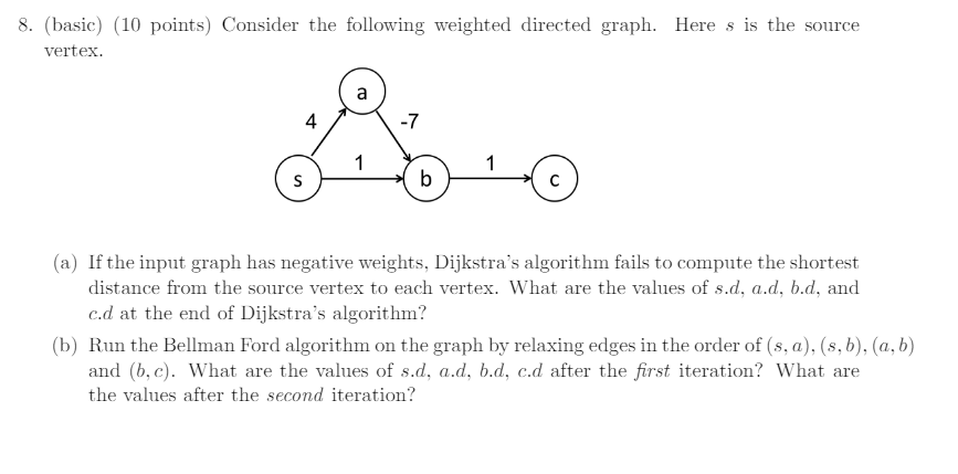 Solved Consider the following weighted directed graph. Here | Chegg.com Solved Consider the following weighted directed graph. Here | Chegg.com