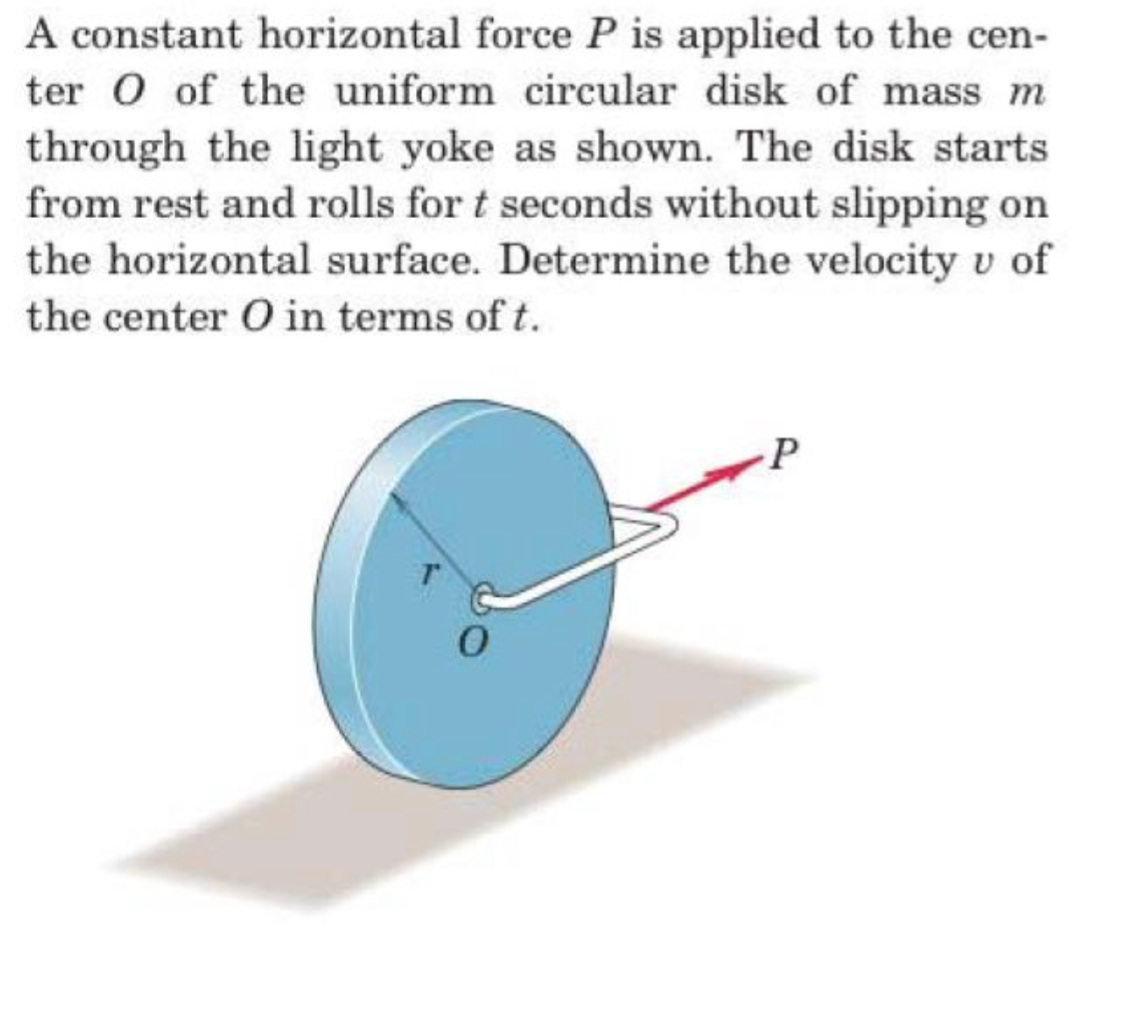 Solved A constant horizontal force P is applied to the | Chegg.com