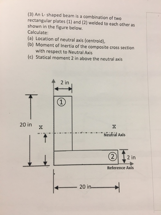 Solved An L-shaped beam is a combination of two rectangular | Chegg.com