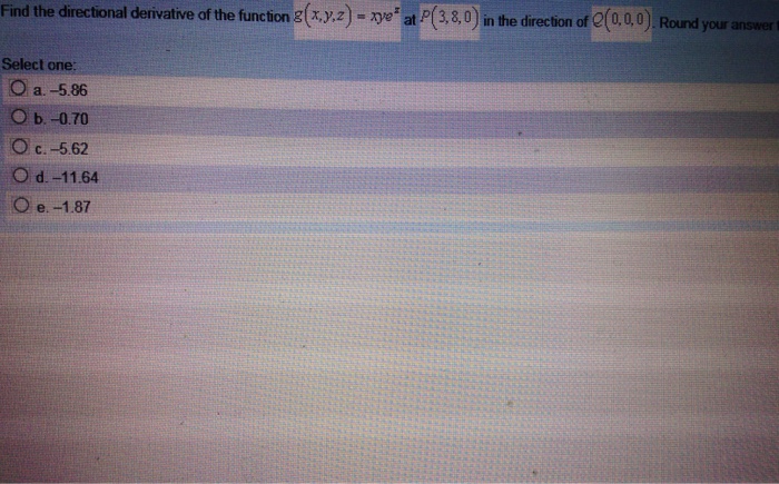 Solved Find The Directional Derivative Of The Function