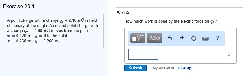 Solved A point charge with a charge q_1 = 2.10 mu C is held | Chegg.com