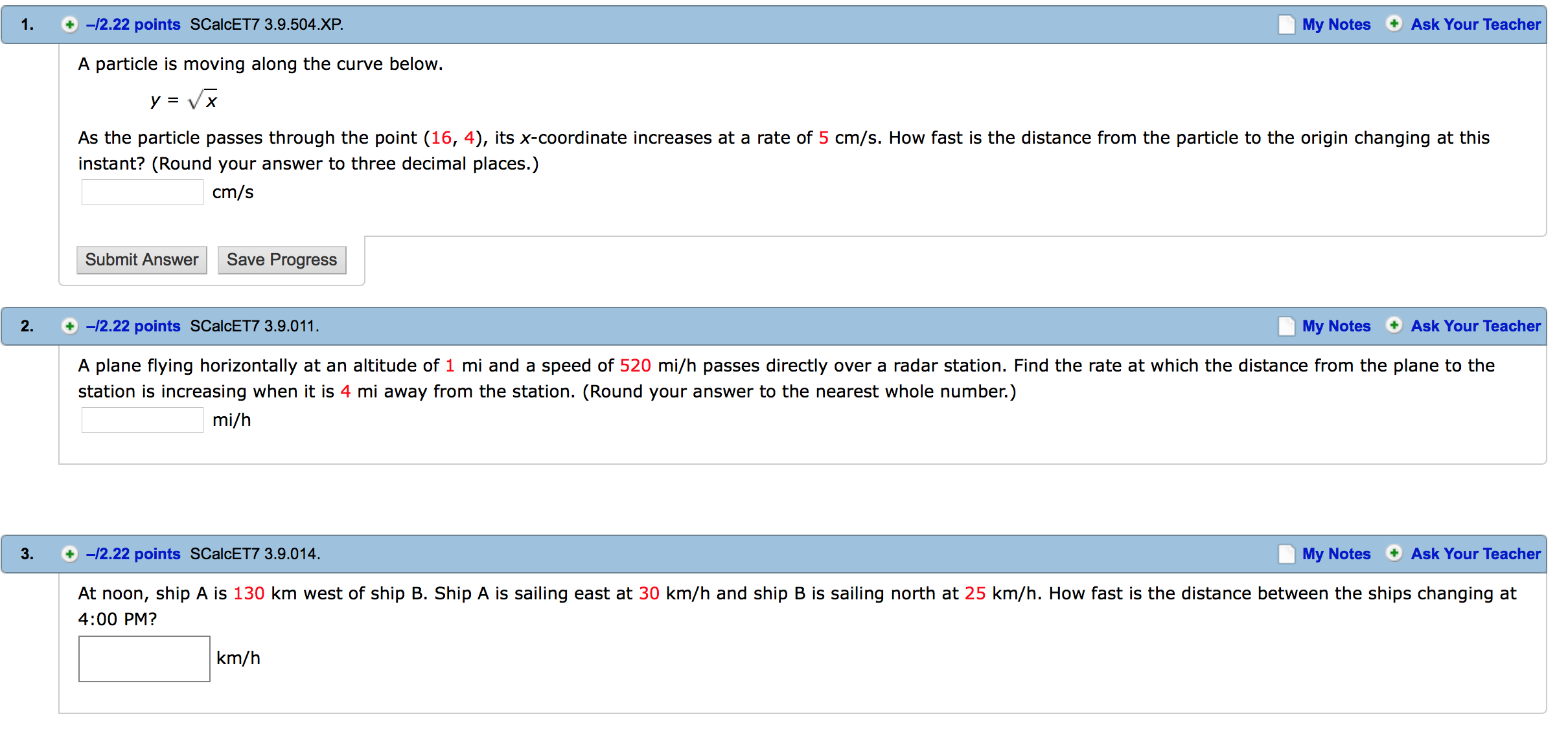 Solved A particle is moving along the curve below. y = | Chegg.com