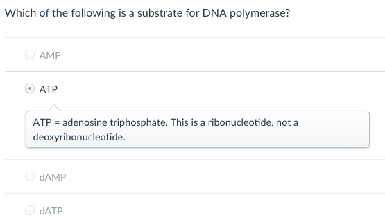Solved Which of the following is a substrate for DNA | Chegg.com