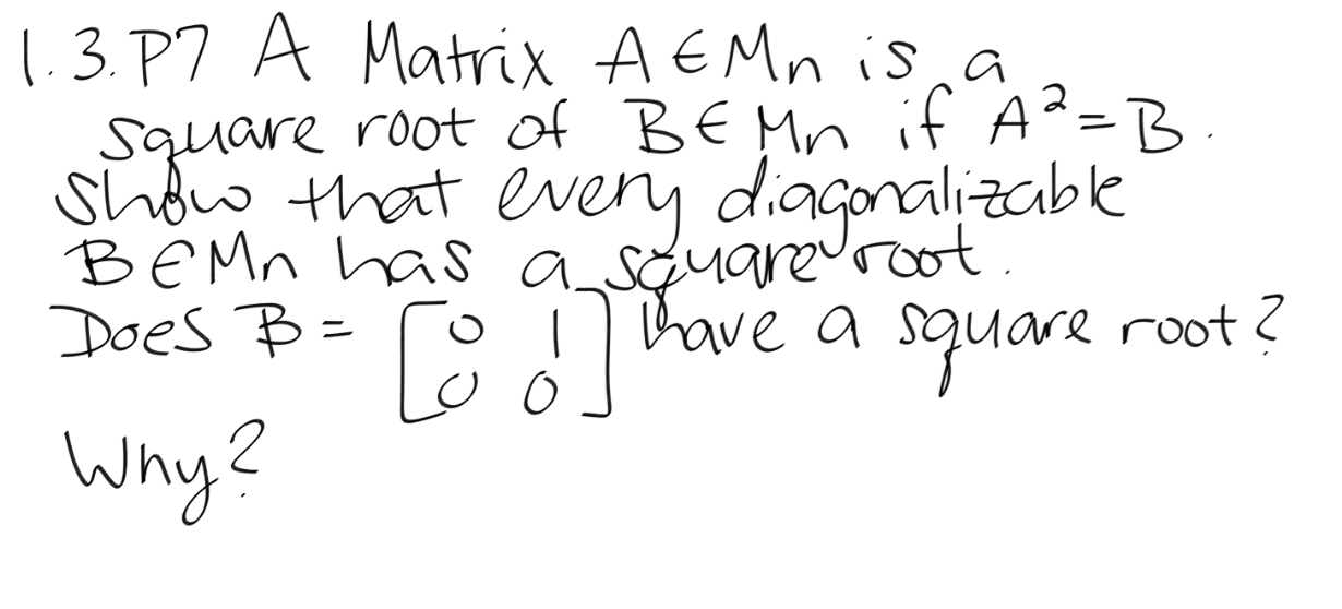 Solved Matrix Theory question. Any help is appreciated. For | Chegg.com