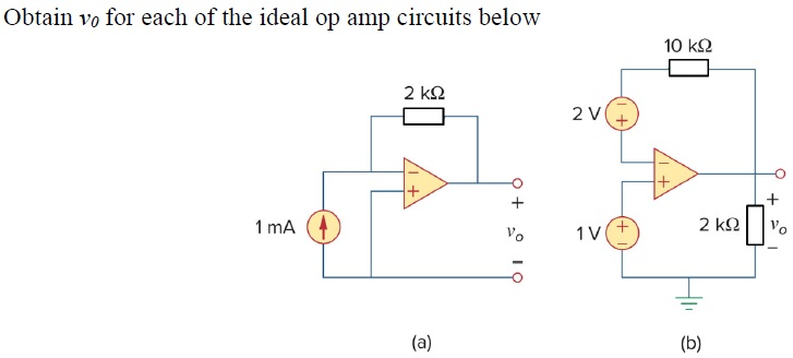 Solved Obtain v_0 for each of the ideal op amp circuits | Chegg.com