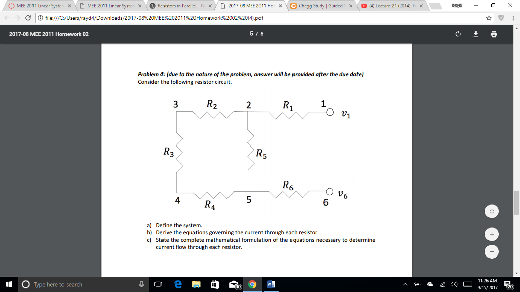Solved Consider the following resistor circuit. a) Define | Chegg.com