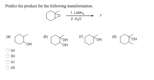 Solved Predict the product for the following transformation. | Chegg.com