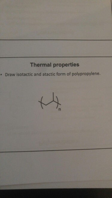 Solved Thermal properties Draw isotactic and atactic form of | Chegg.com