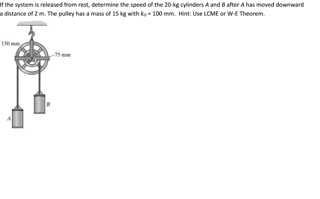 Solved If the system is released from rest, determine the | Chegg.com