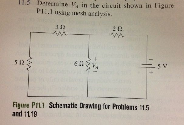 Solved Determine VA in the circuit shown in Figure P11.1 | Chegg.com