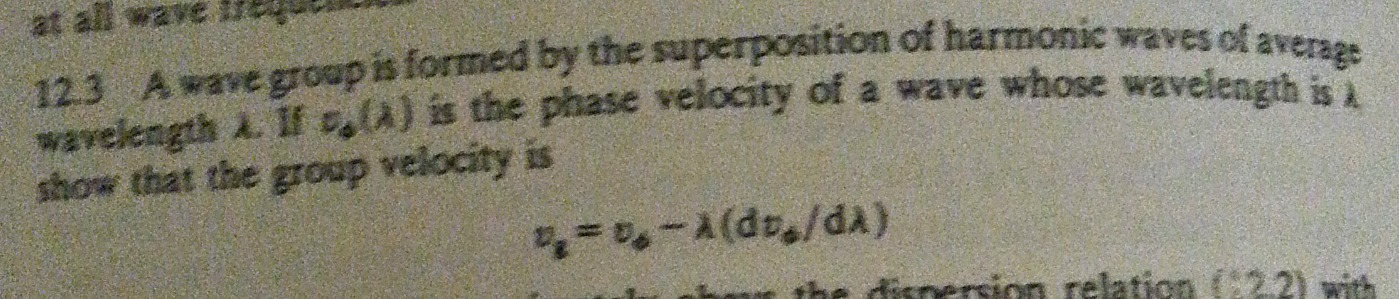 Solved A wave group is formed by the superposition of | Chegg.com