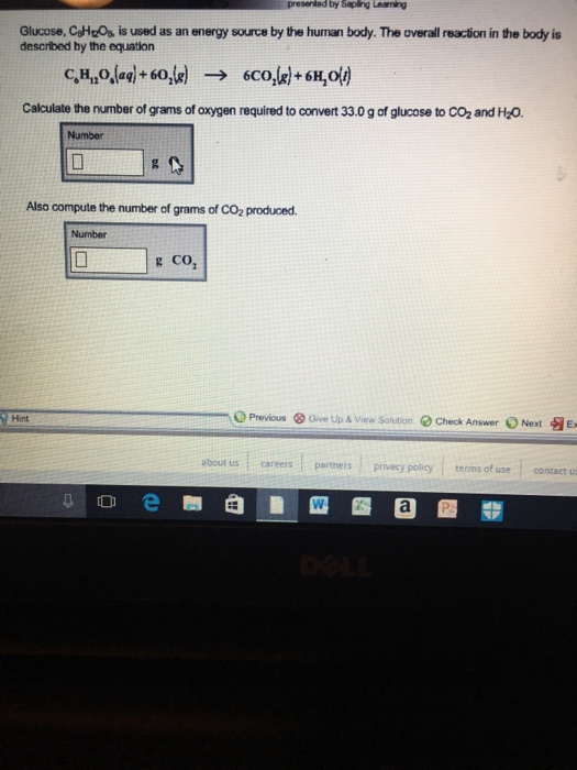 Solved Glucose, C_6 H_12 O_6 is used as an energy source by | Chegg.com