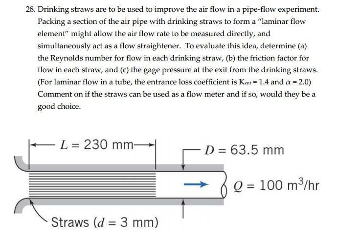 Drinking straws are to be used to improve the air | Chegg.com