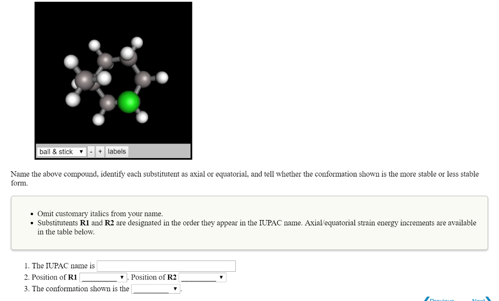 Solved ball & stick - labels Name the above compound, | Chegg.com