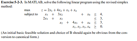 Solved In MATLAB, solve the following linear program using | Chegg.com