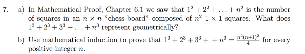 Solved In Mathematical Proof, Chapter 6.1 we saw that 1^2 + | Chegg.com