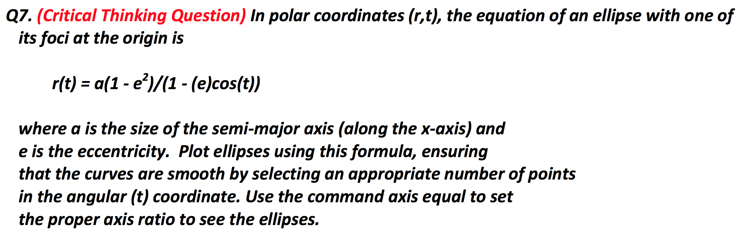 In polar coordinates the equation of an ellipse with | Chegg.com