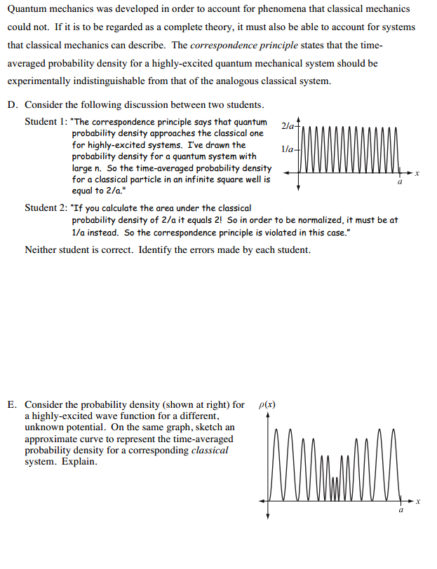 III. Comparing classical and quantum systems A. | Chegg.com