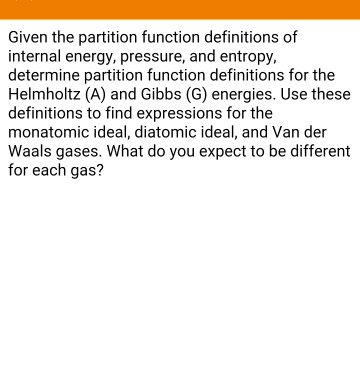 Given the partition function definitions of internal | Chegg.com