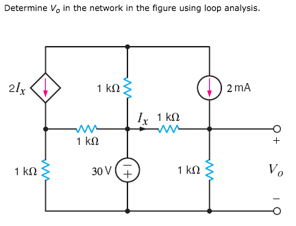 Solved Determine V_0 in the network in the figure using loop | Chegg.com