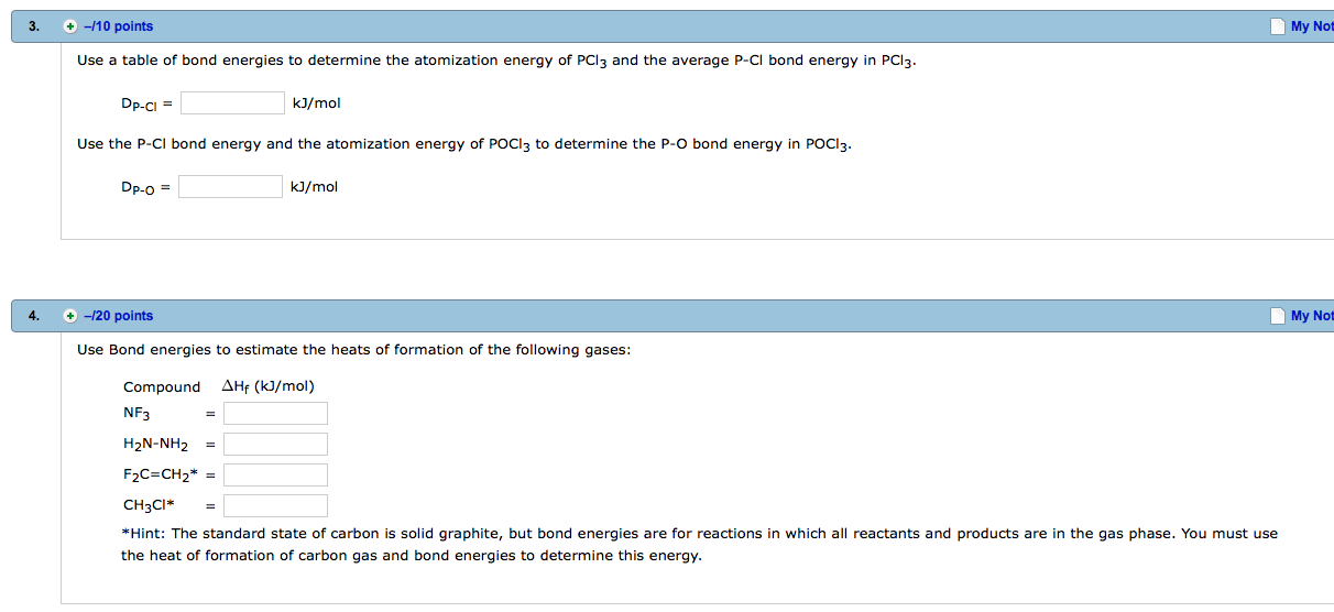 Solved Use a table of bond energies to determine the | Chegg.com