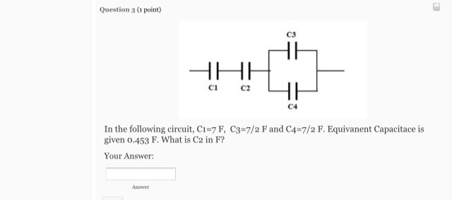 Solved In the following circuit, C_1=7F, C3=7/2 F and | Chegg.com