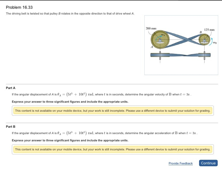 Solved The driving belt is twisted so that pulley 6 rotates | Chegg.com